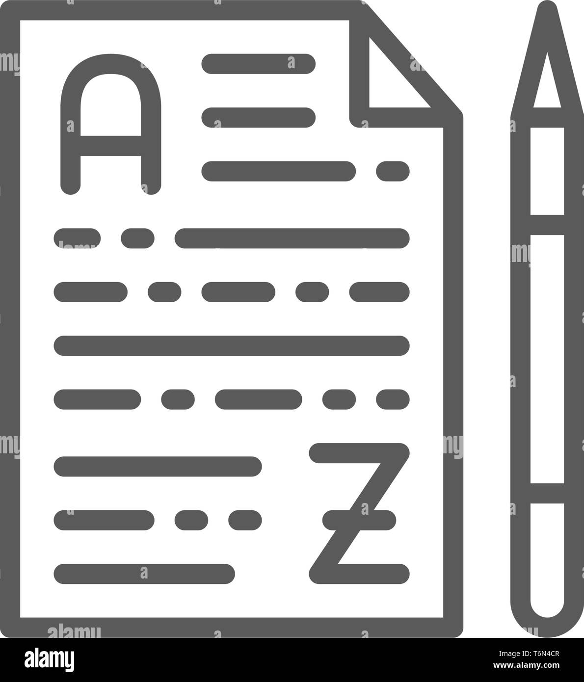 Note paper and pencil, translation, conversation line icon Stock Vector ...