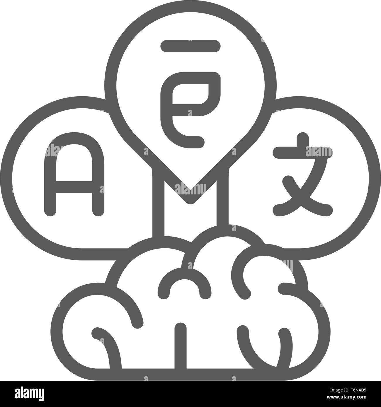 International translation communication concept Black and White Stock ...