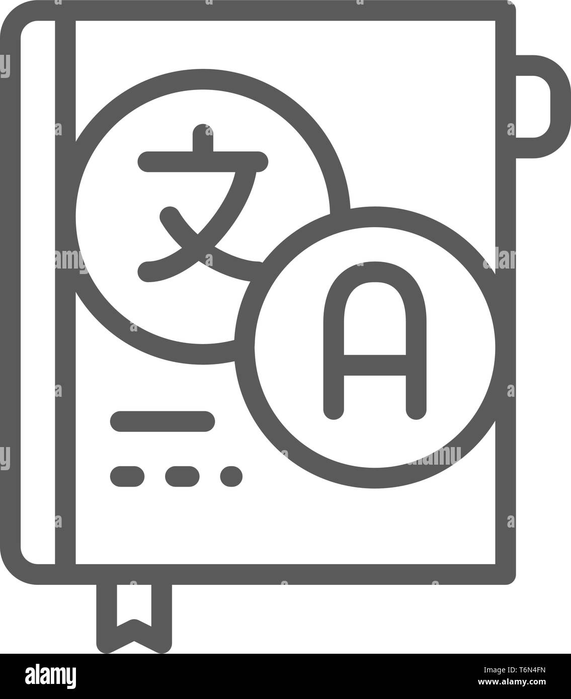 Dictionary, vocabulary line icon. Isolated on white background Stock ...