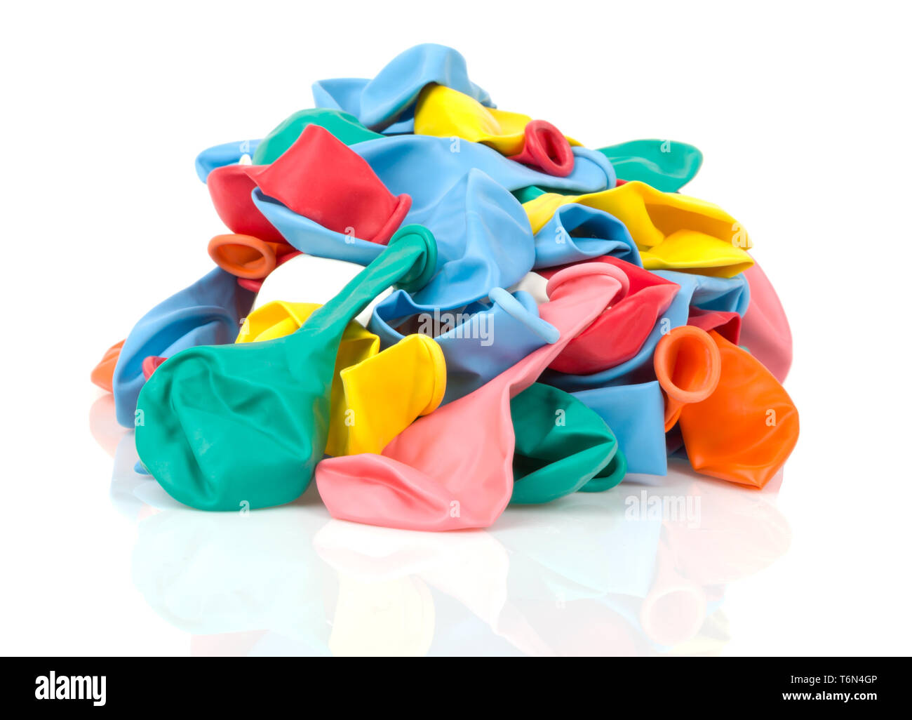 Heap of colorful empty balloons, isolated on white Stock Photo - Alamy