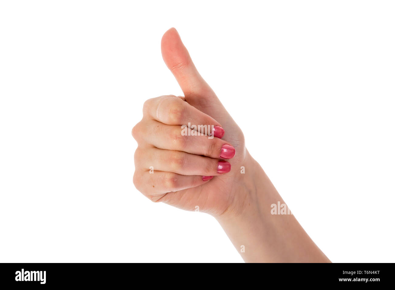 Female hand showing thumb up isolated over white Stock Photo - Alamy