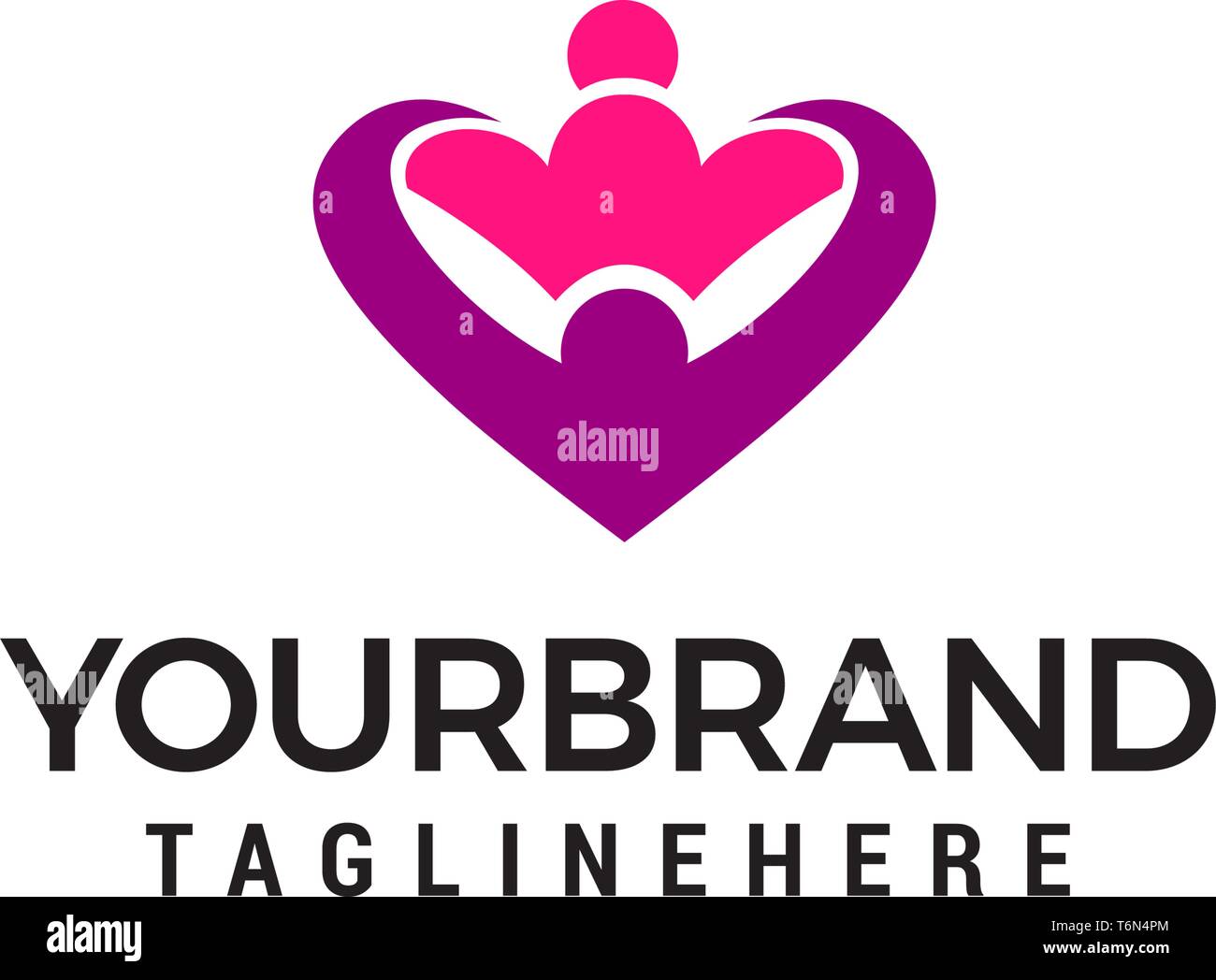 hug love heart logo design concept template vector Stock Vector Image & Art - Alamy