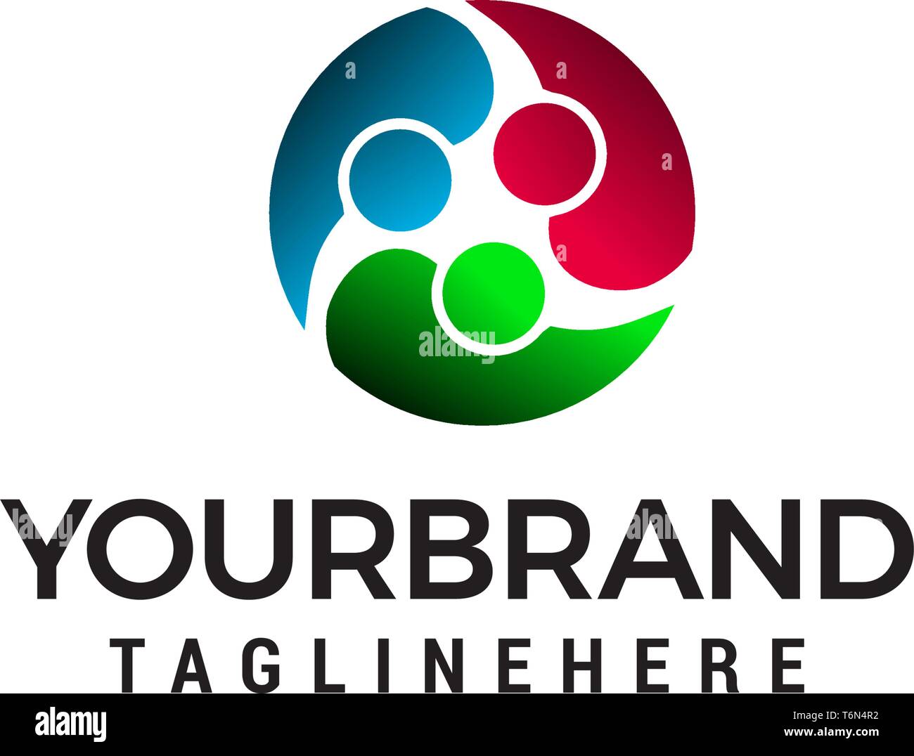 connection of people in a circle logo design concept template vector ...