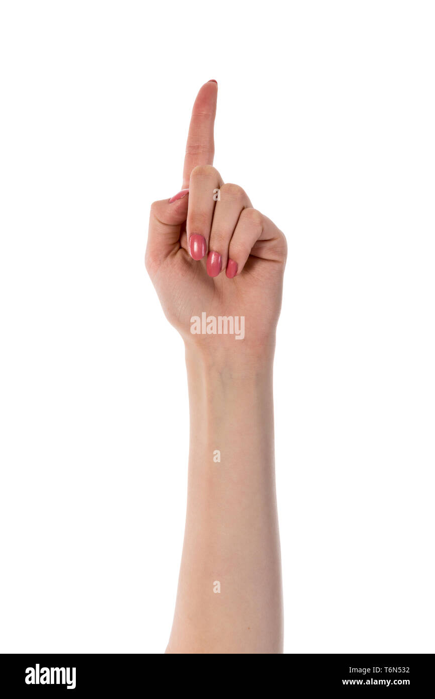 Hand showing index finger female hi-res stock photography and images ...