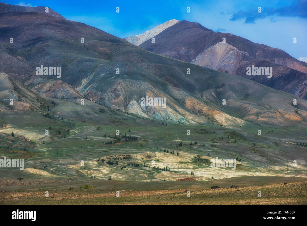 Different colored mountains Stock Photo - Alamy