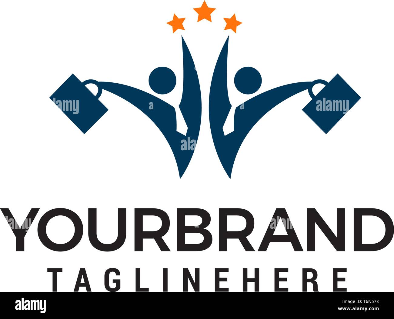 business Two People star logo design concept template vector Stock ...