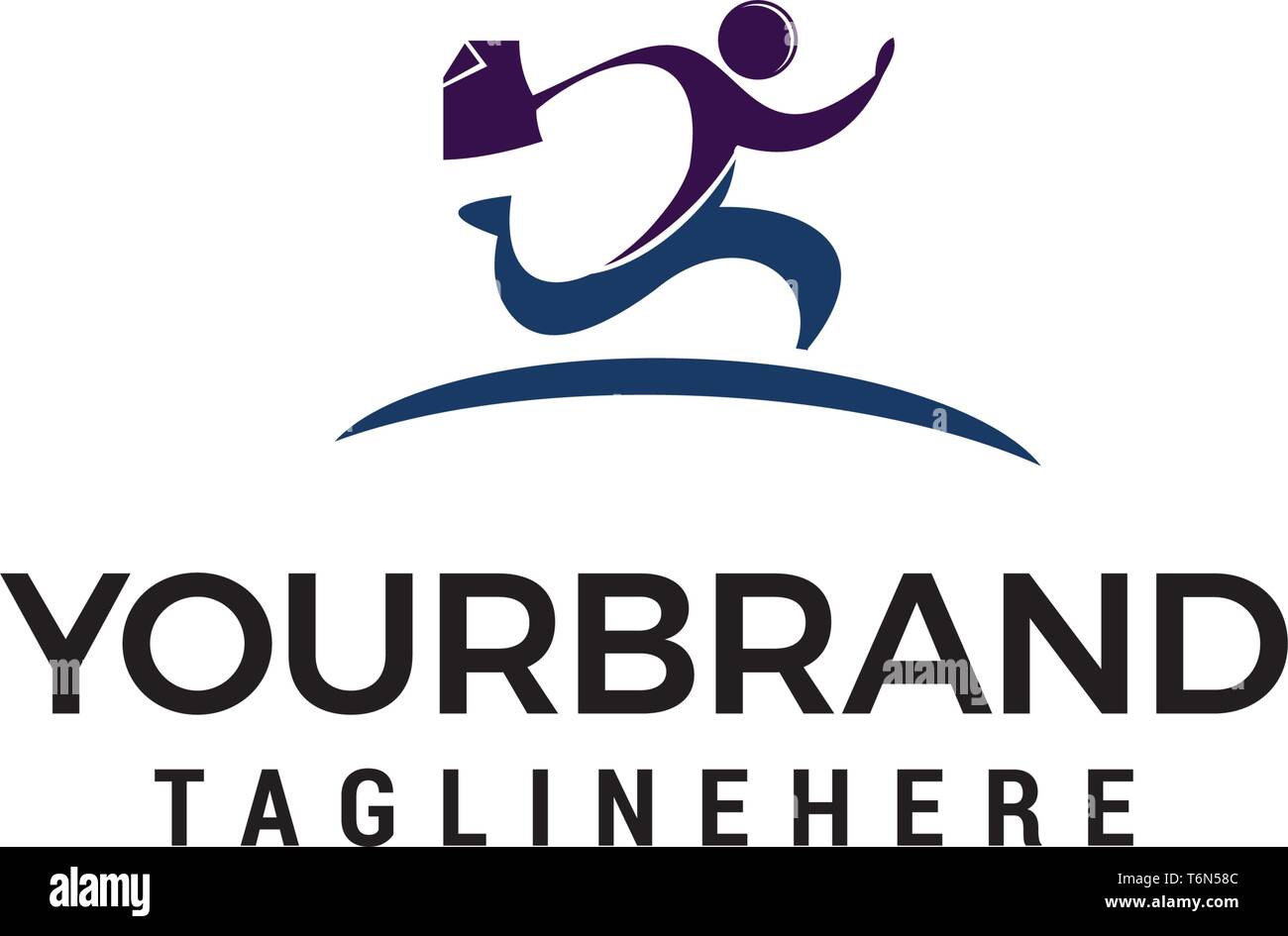 people run business logo design concept template vector Stock Vector ...