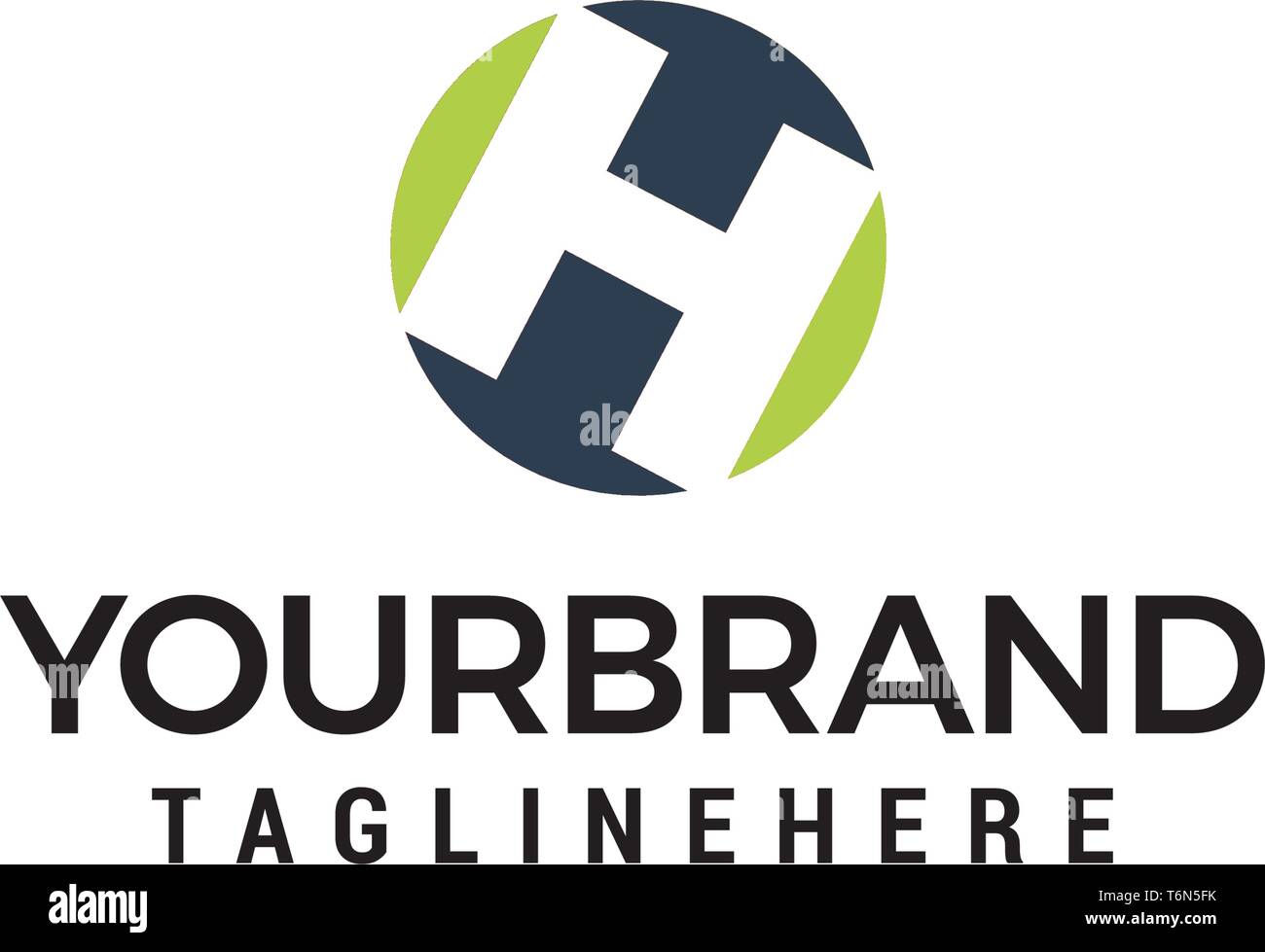 letter h Circle shape symbol logo technology design concept template vector Stock Vector Image ...