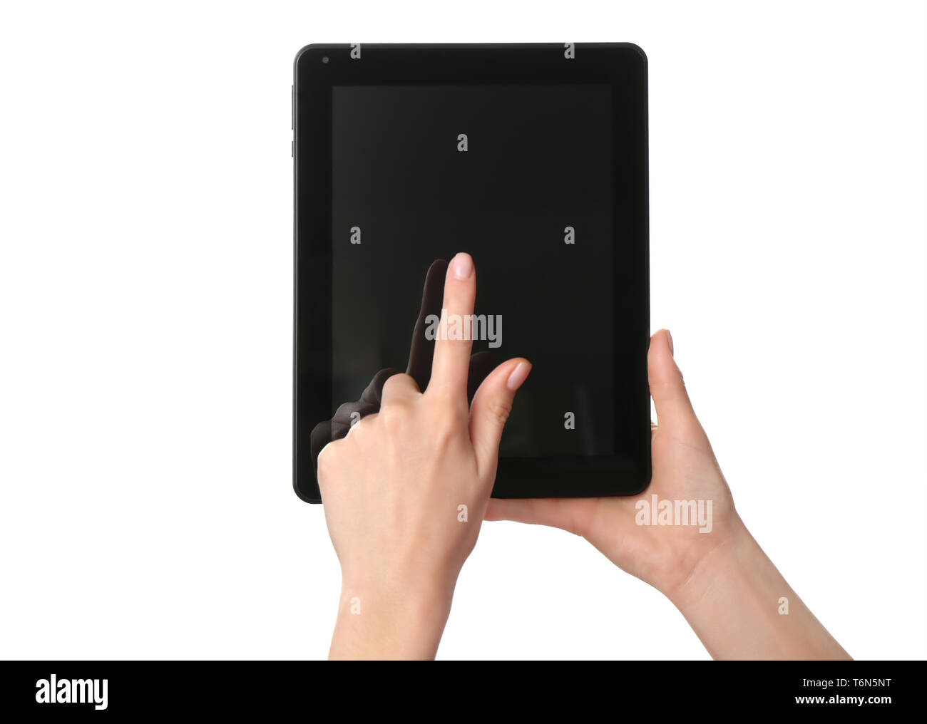 Computer woman home typing Cut Out Stock Images & Pictures - Alamy