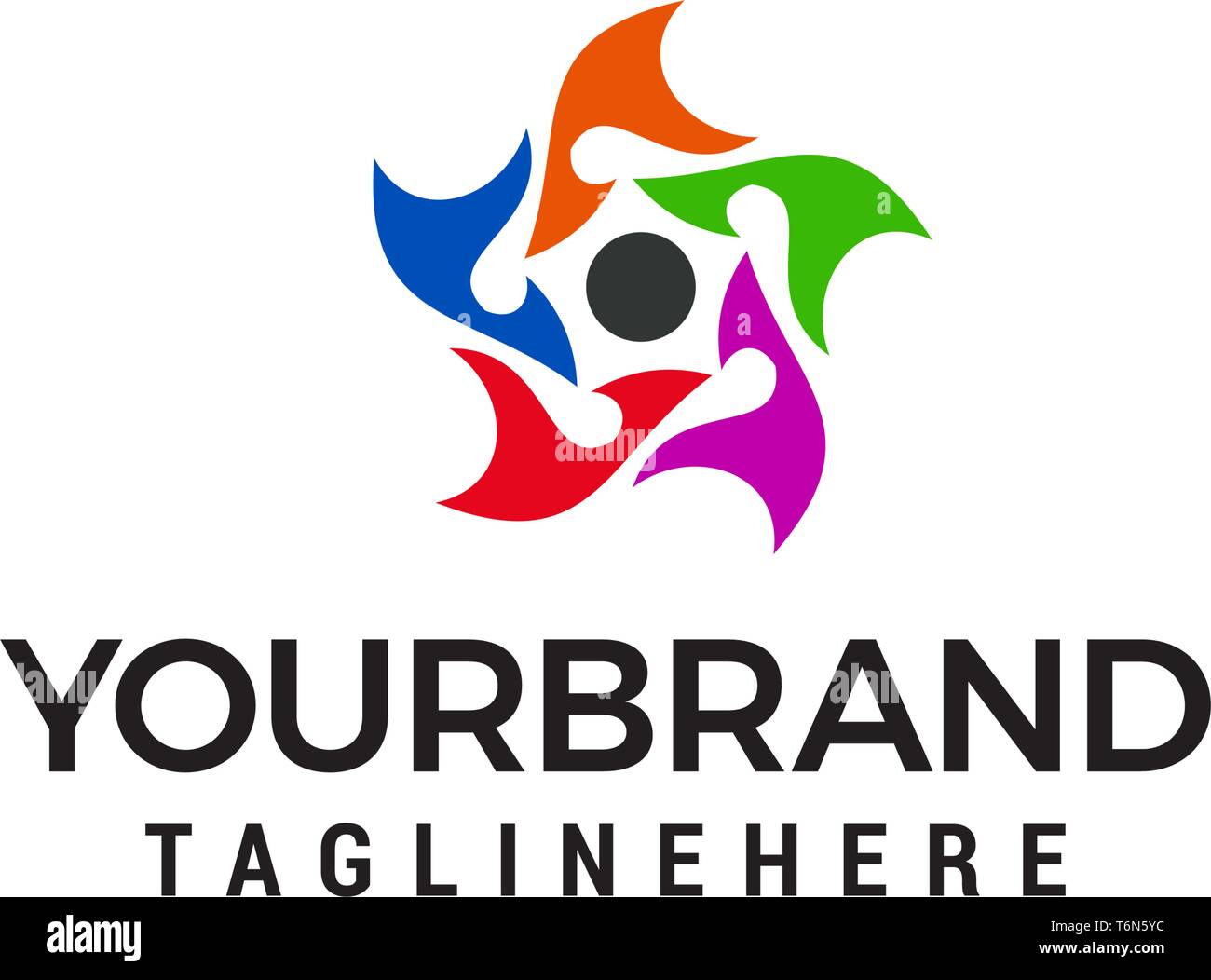 five people star business logo design concept template vector Stock ...