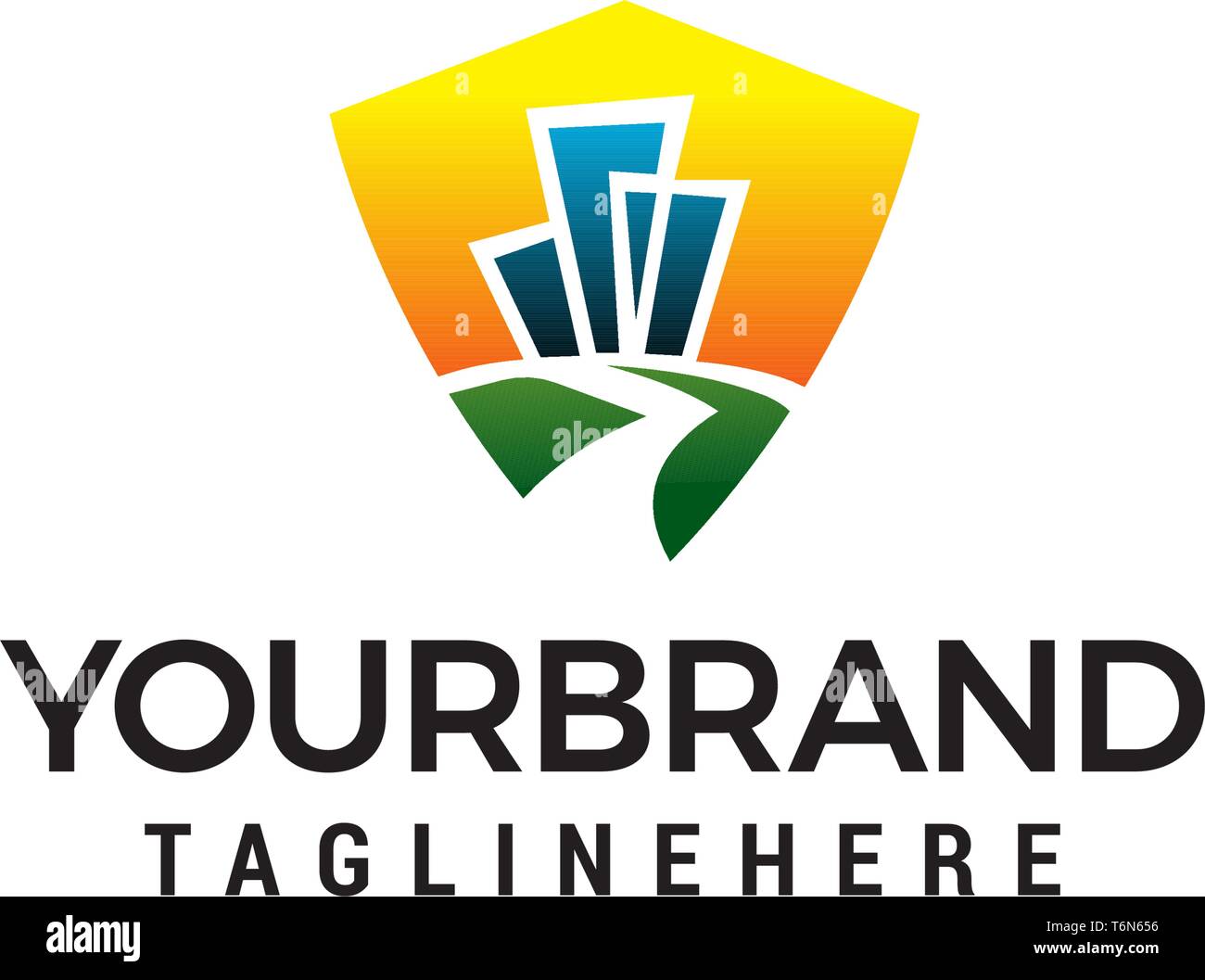 building road logo design concept template vector Stock Vector Image ...