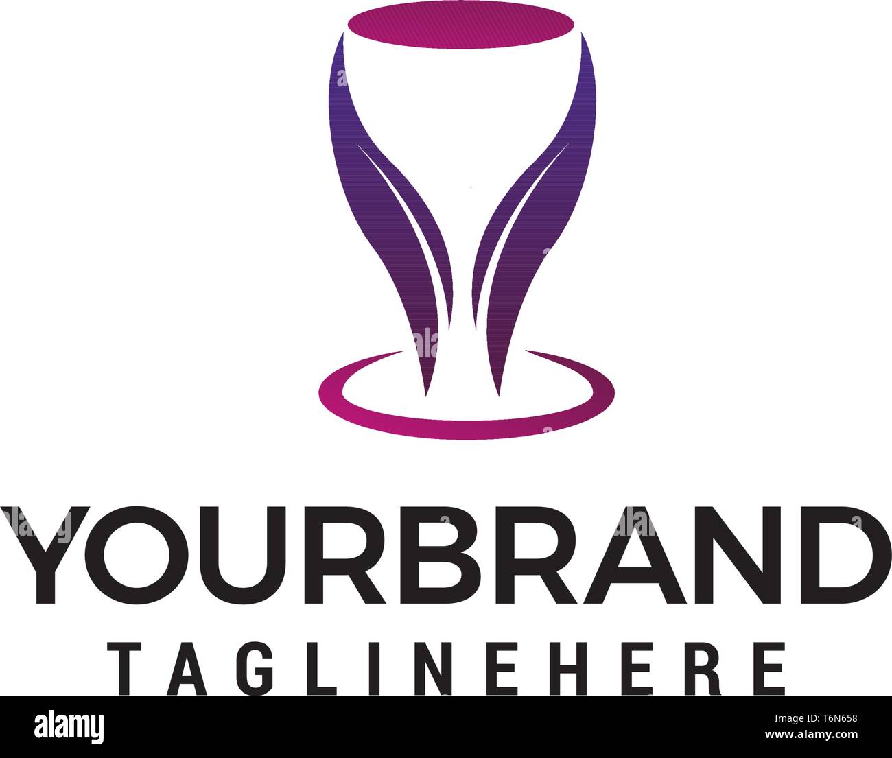 Bar Nightclub logo, Wine glass design concept template vector Stock ...