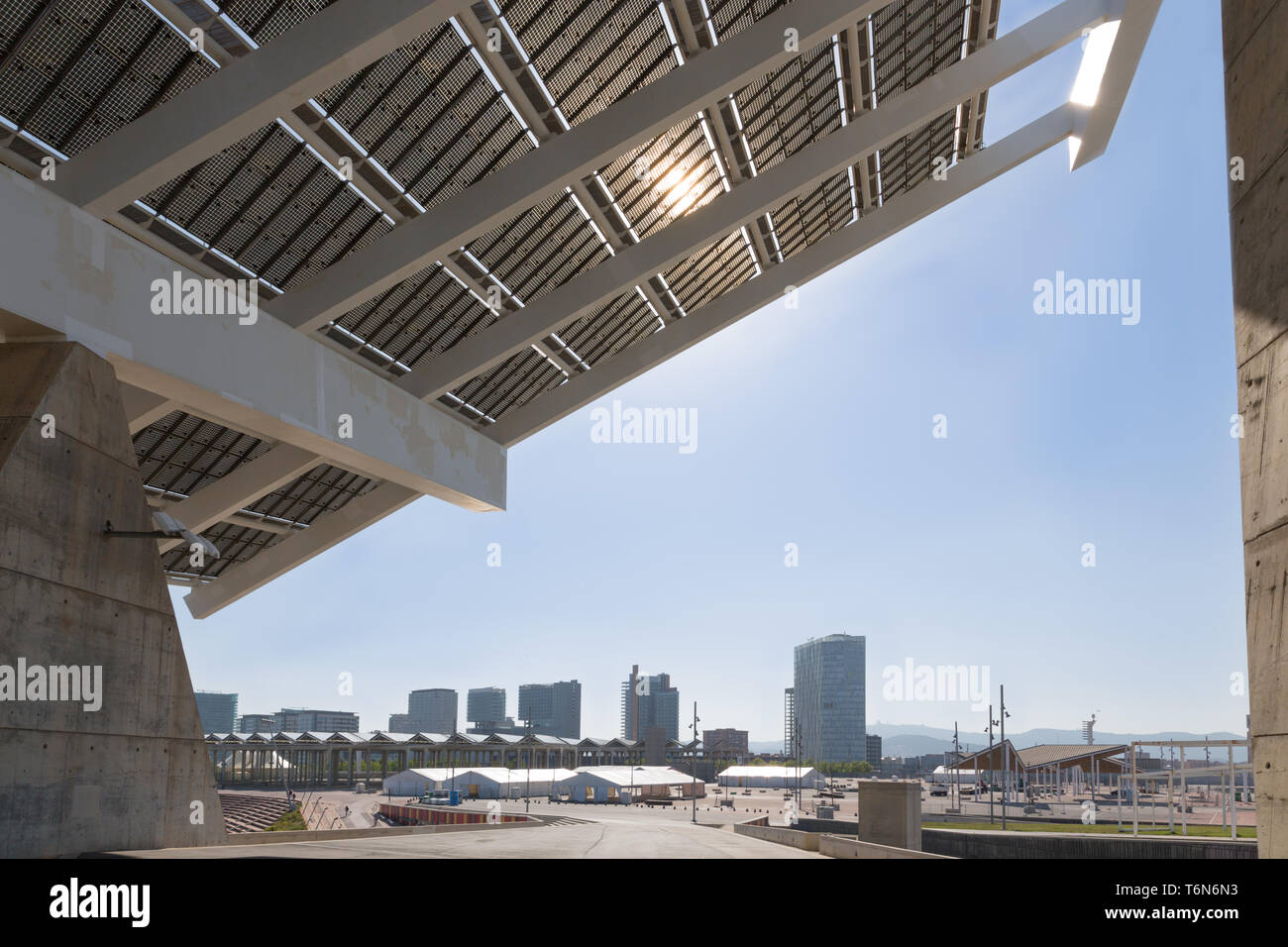 Big solar panel near city Barcelona, Spain Stock Photo - Alamy