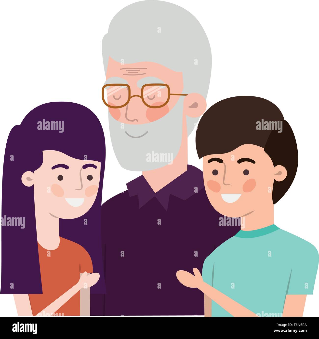 Grandfather children avatar character Stock Vector Images - Alamy