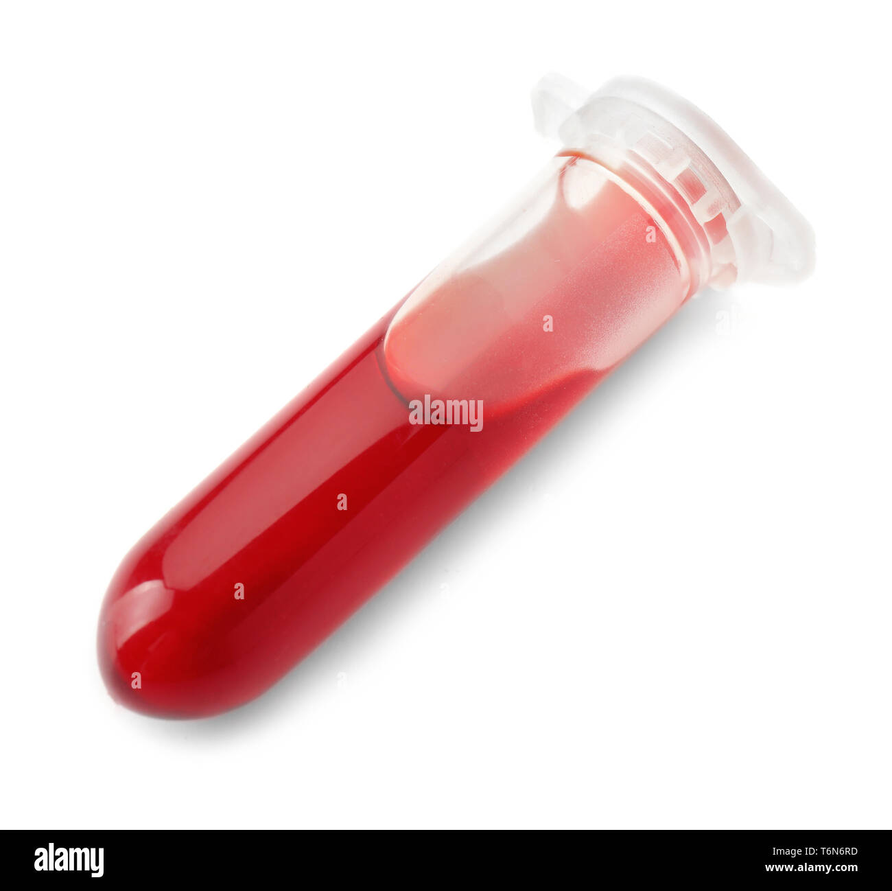 Test tube with blood samples on white background Stock Photo - Alamy