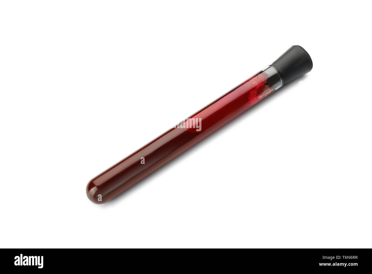 Test tube with blood samples on white background Stock Photo - Alamy