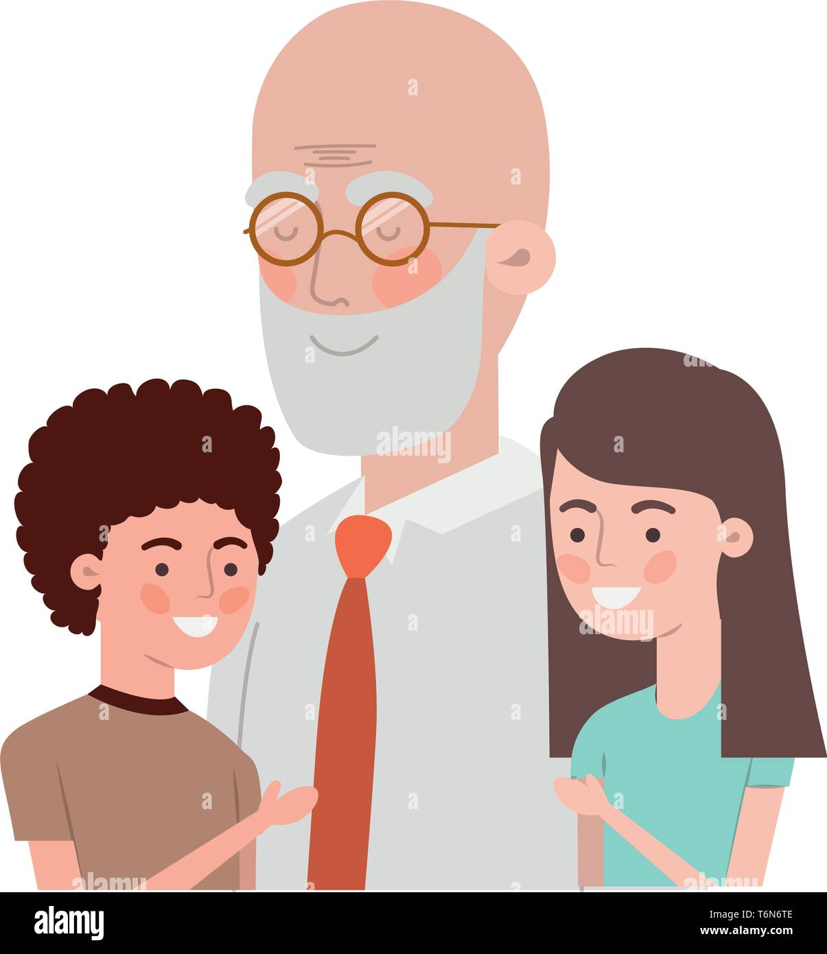 Grandfather children avatar character hi-res stock photography and ...