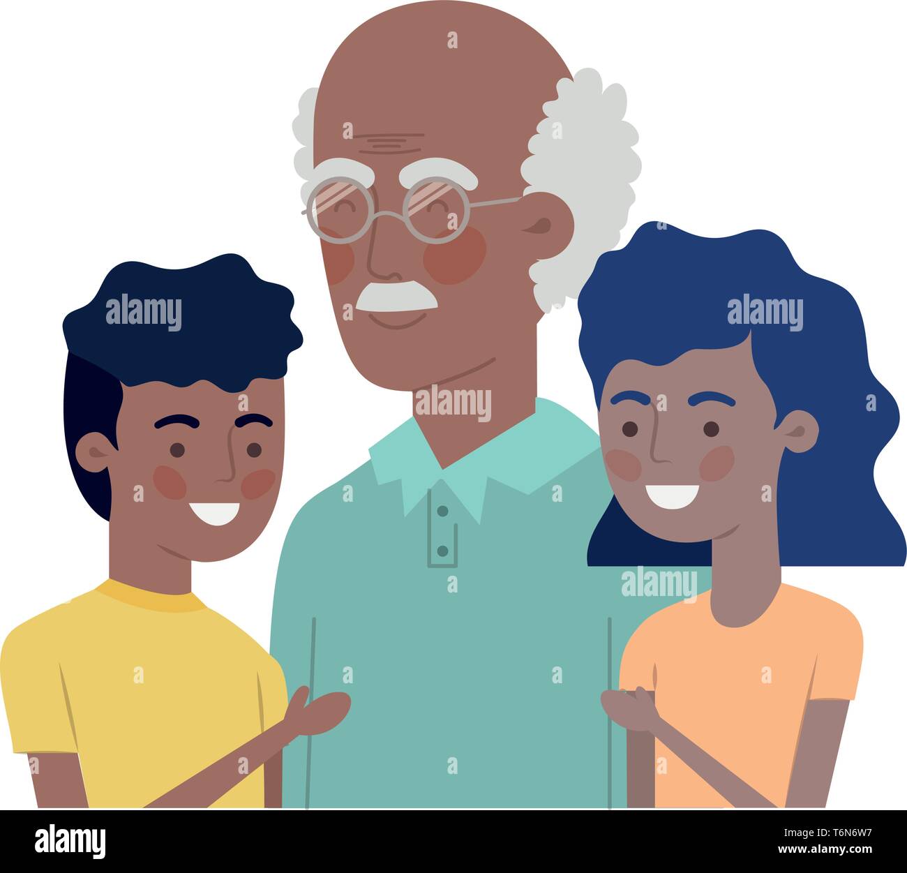 grandfather with children avatar character Stock Vector Image & Art - Alamy