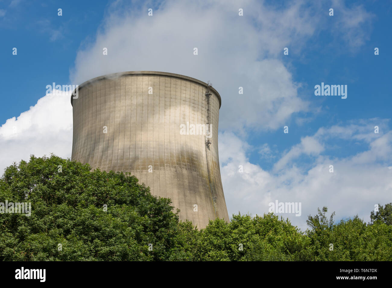 Big cooling-tower of a power plant producing electricity Stock Photo ...