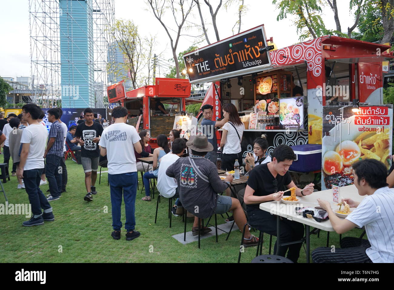 Food truck line hi-res stock photography and images - Alamy