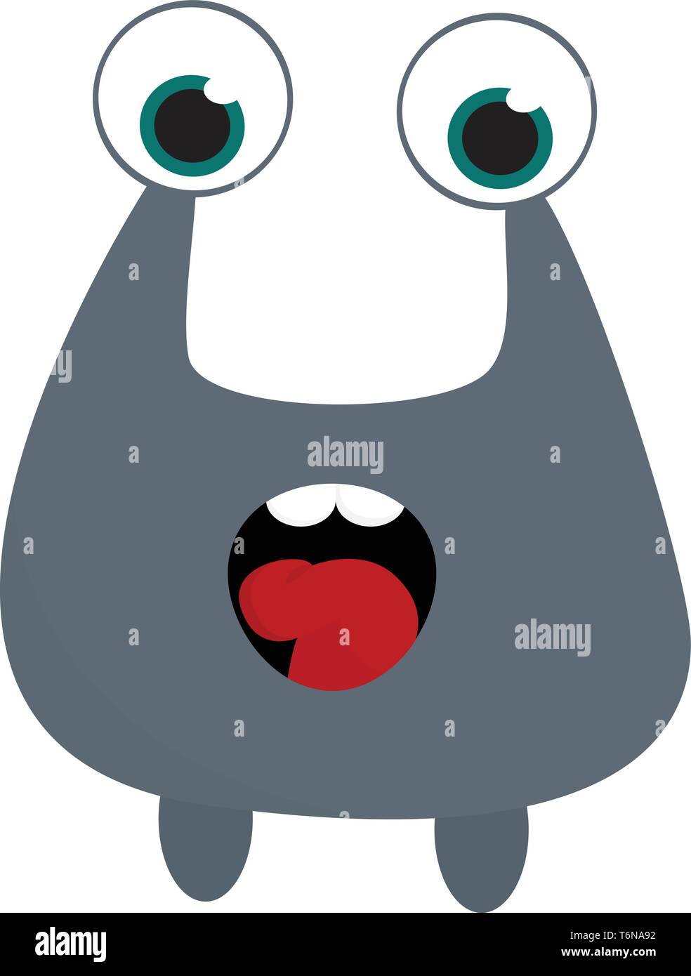 An ugly grey monster with two legs and projecting eyes vector color ...