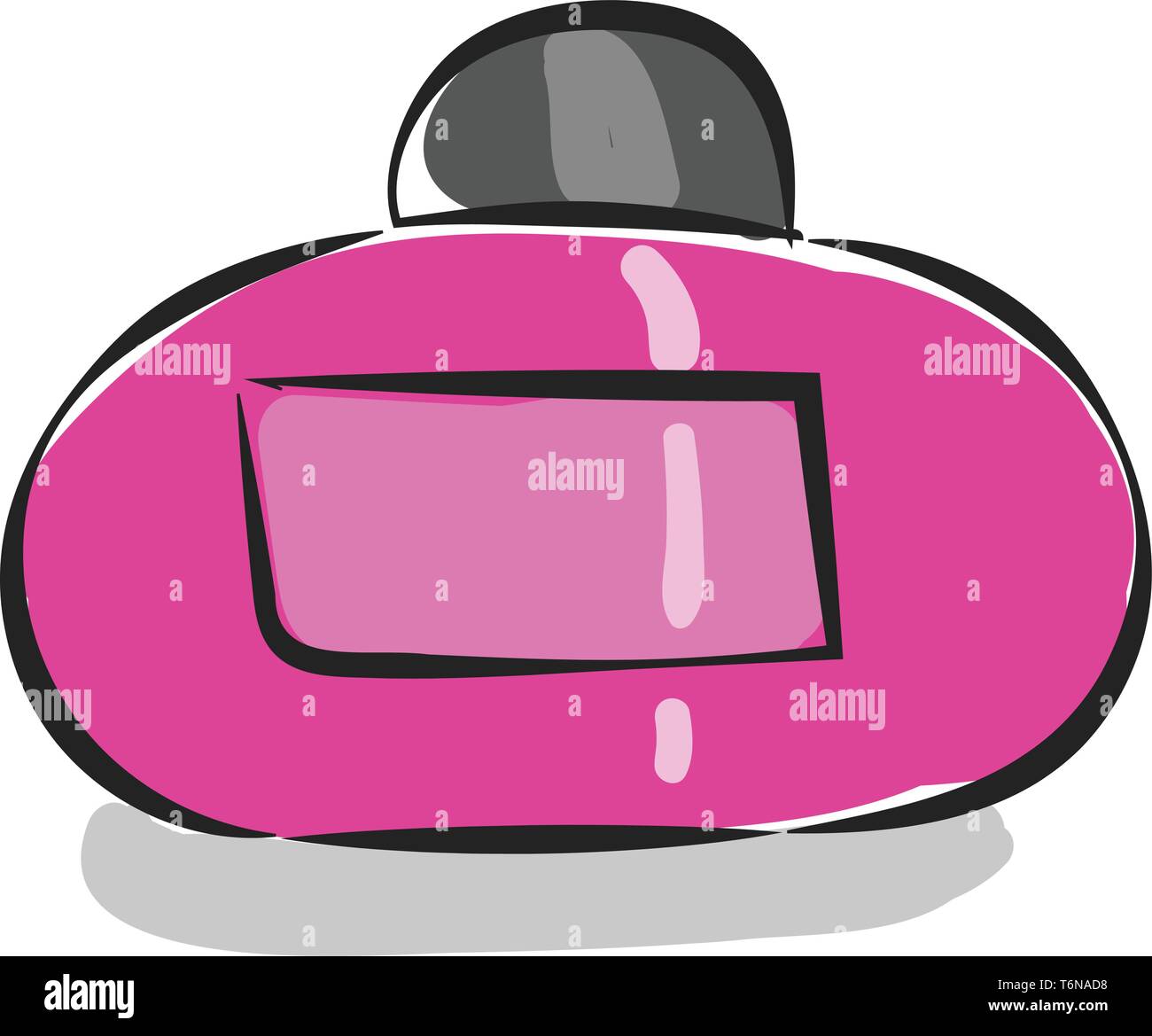 Smooth hand cream in a beautiful pink container vector color drawing or ...