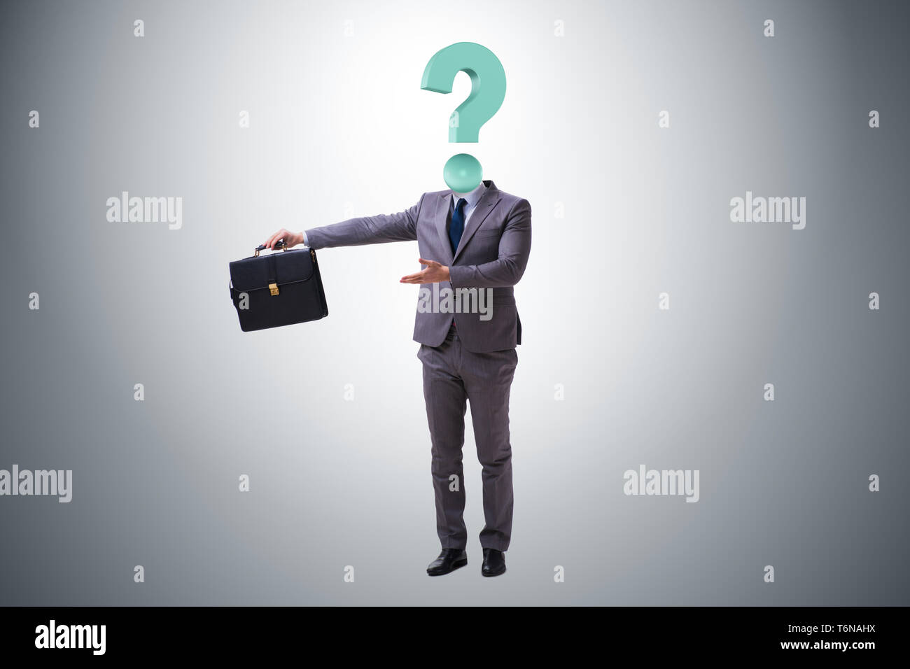 Worker with question mark instead of head hi-res stock photography and ...