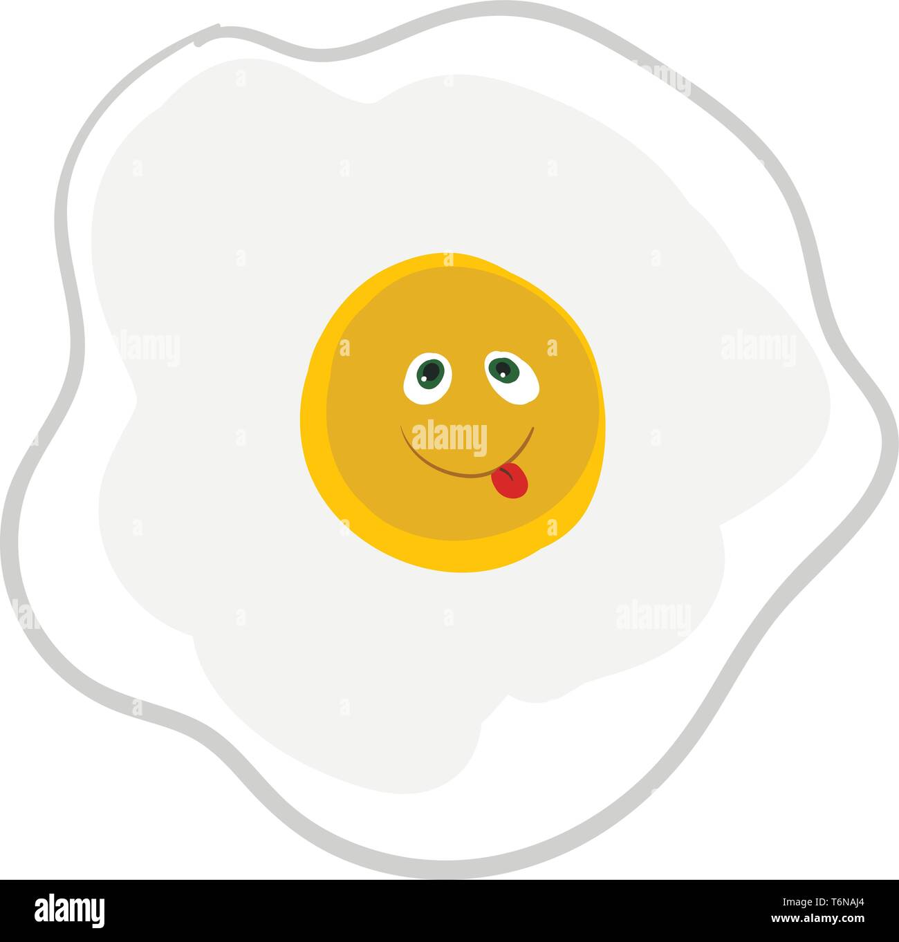 A omelet with a smile ready to serve for breakfast vector color drawing ...