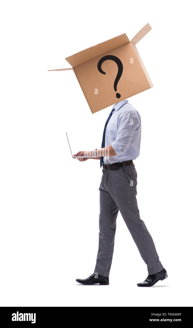 The businessman asking questions in business concept Stock Photo - Alamy