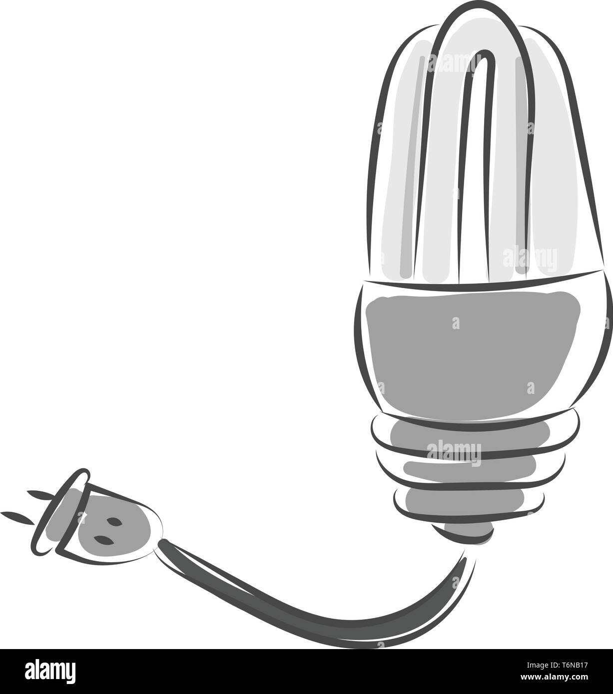 A small light bulb with a cable to connect to the electricity vector ...