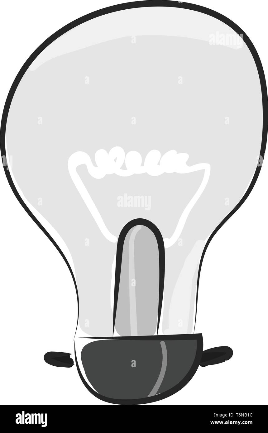 An electric light bulb with a coil inside to glow vector color drawing ...