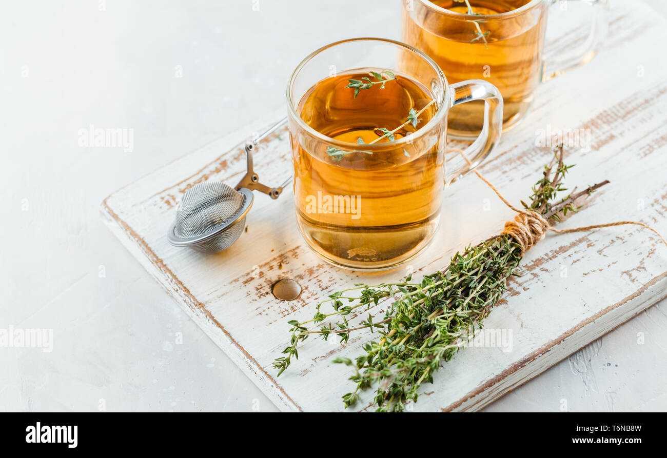 Thyme herbal tea Stock Photo - Alamy