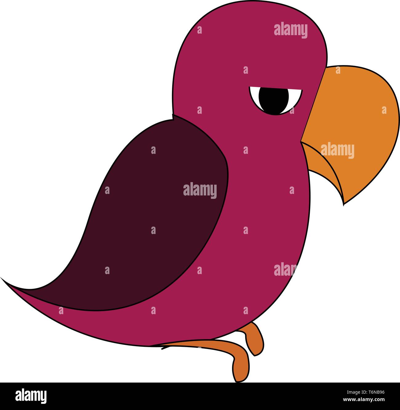 A parrot in purple color which is sad and mad on others vector color ...