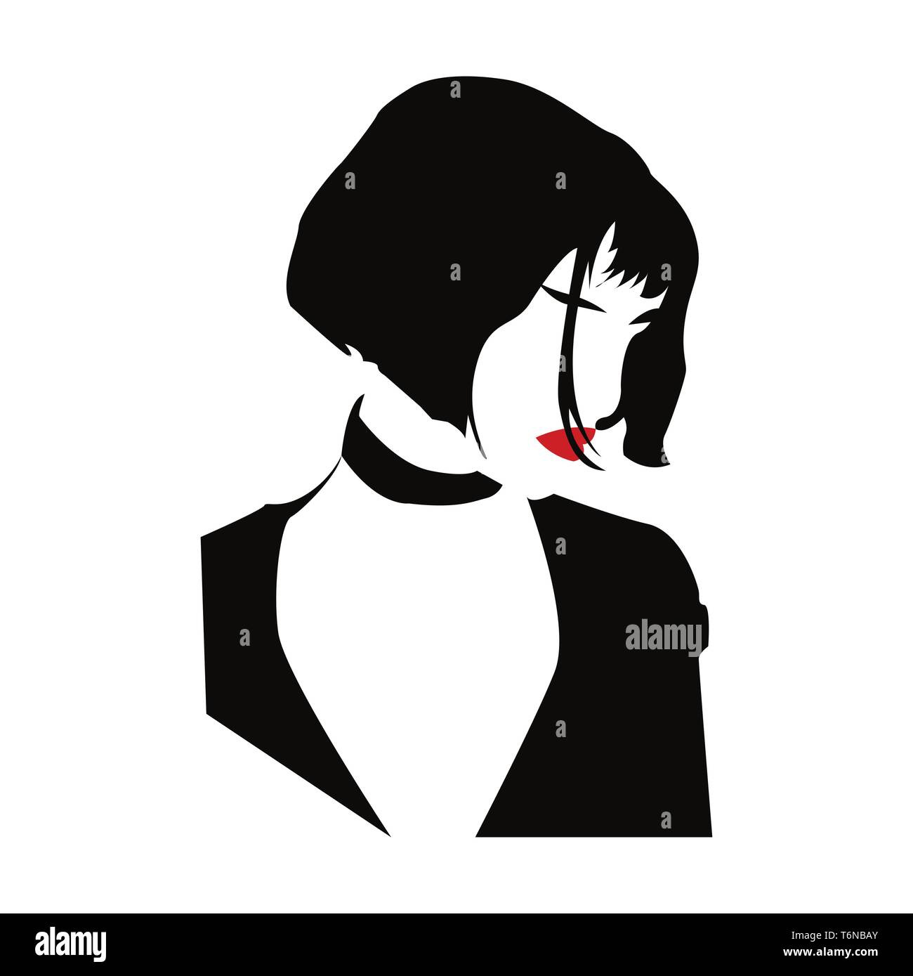 A beautiful portrait of Matilda in black sketch vector color drawing or ...