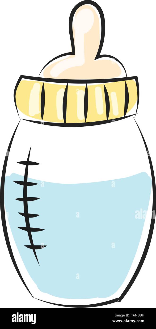 milk for baby in a feeding bottle vector color drawing or illustration ...