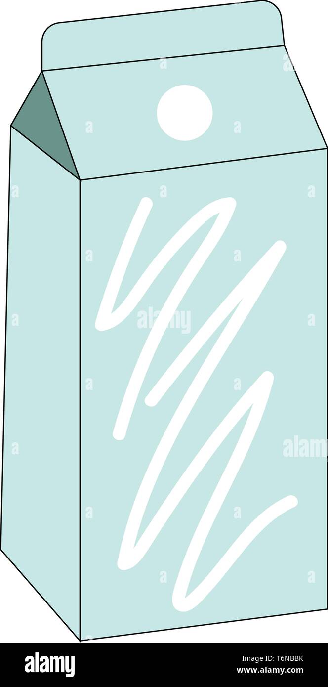 A packed container of milk for storage vector color drawing or ...