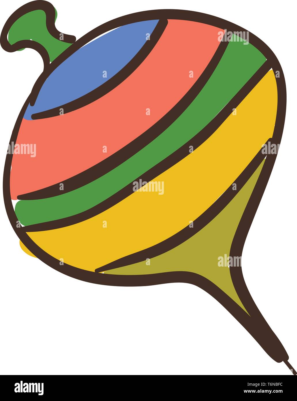 A colorful spinning top with lot of colors and a sharp needle vector ...