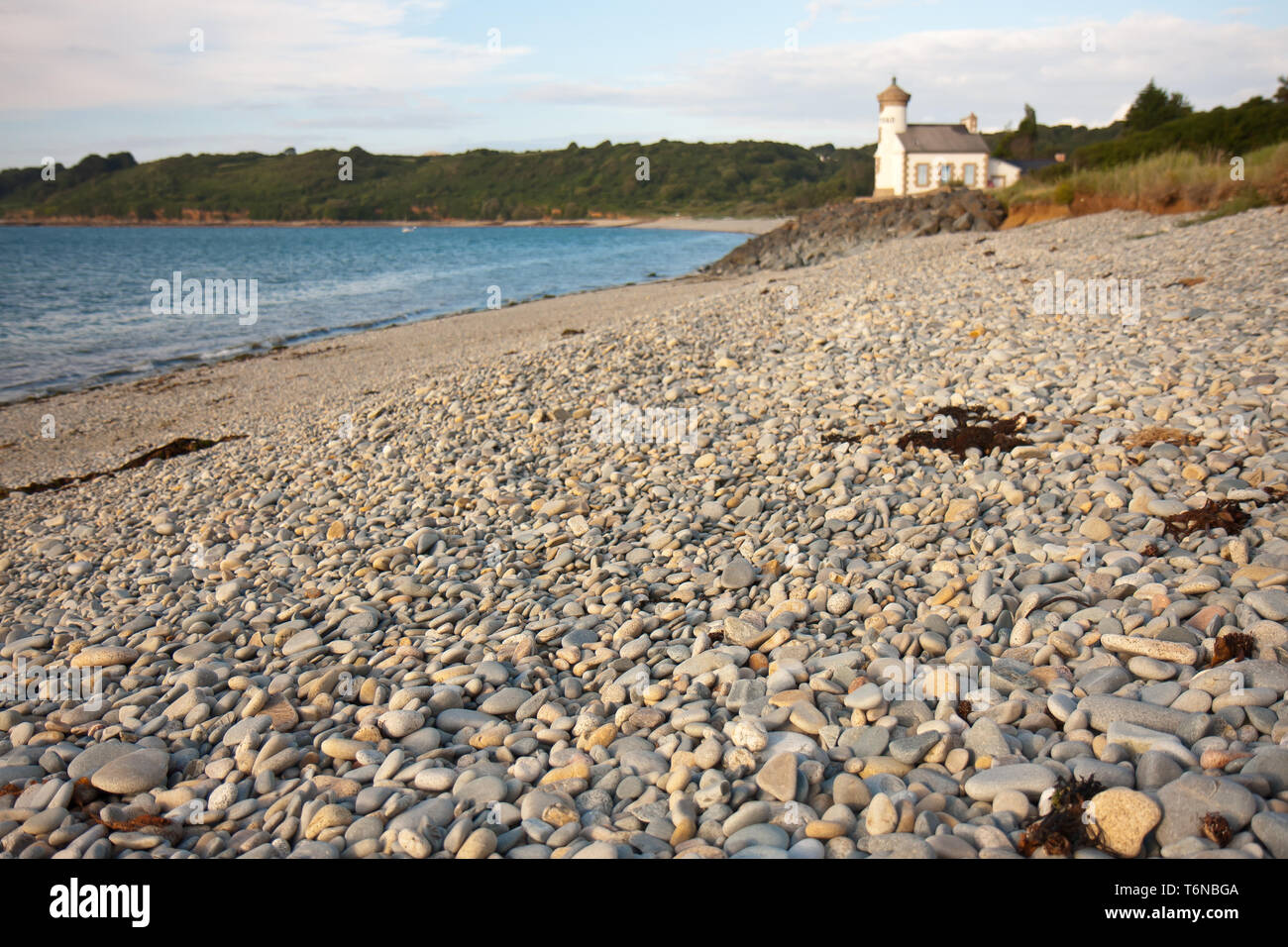 Beach with many coloured pebbles in France Stock Photo - Alamy