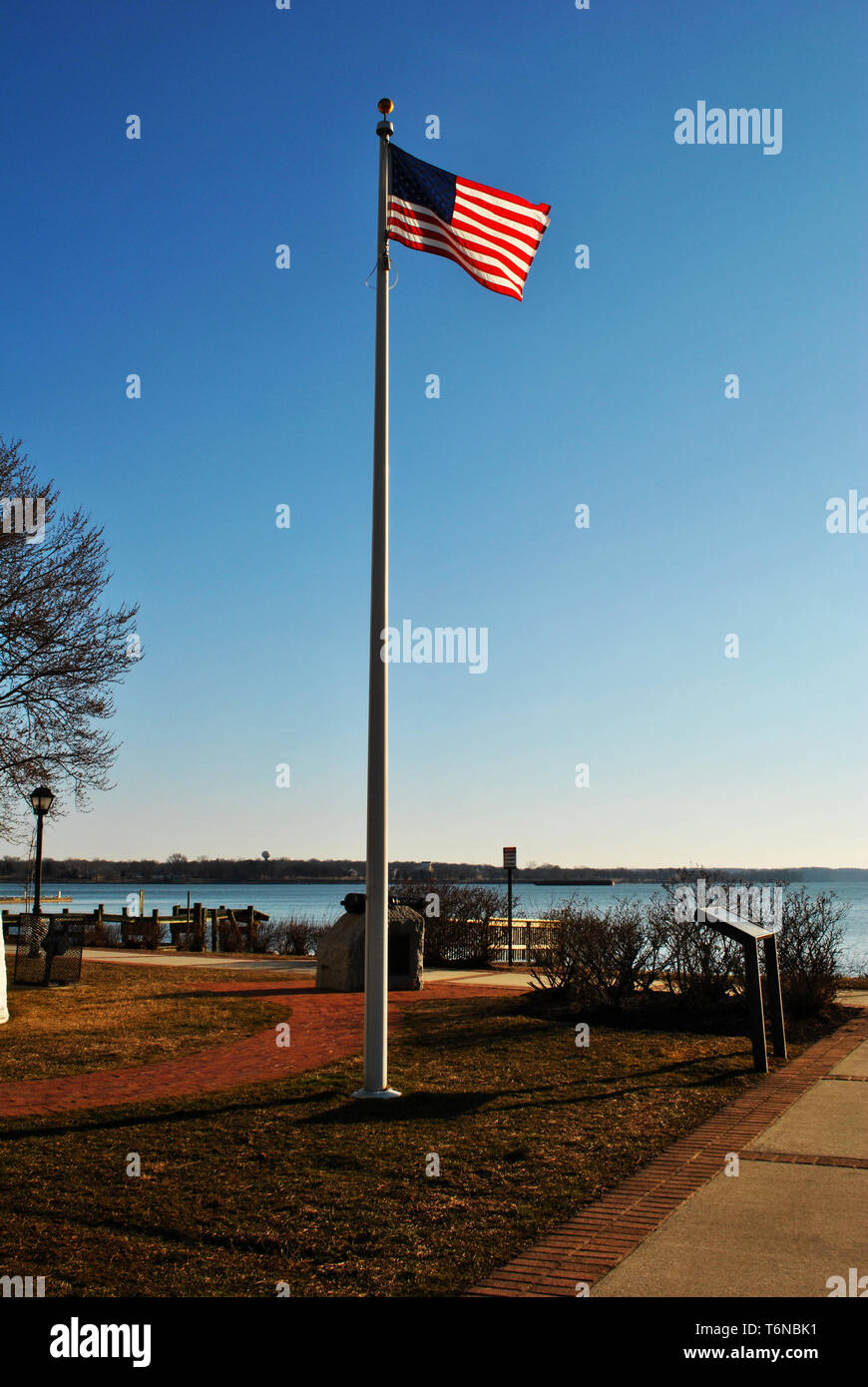 Flying Flag at Concord Point Lighthouse, Maryland, USA Stock Photo - Alamy