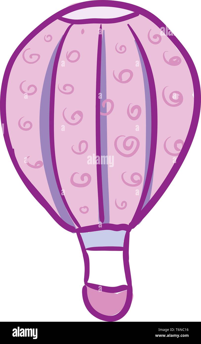 A big flying pink parachute vector color drawing or illustration Stock ...