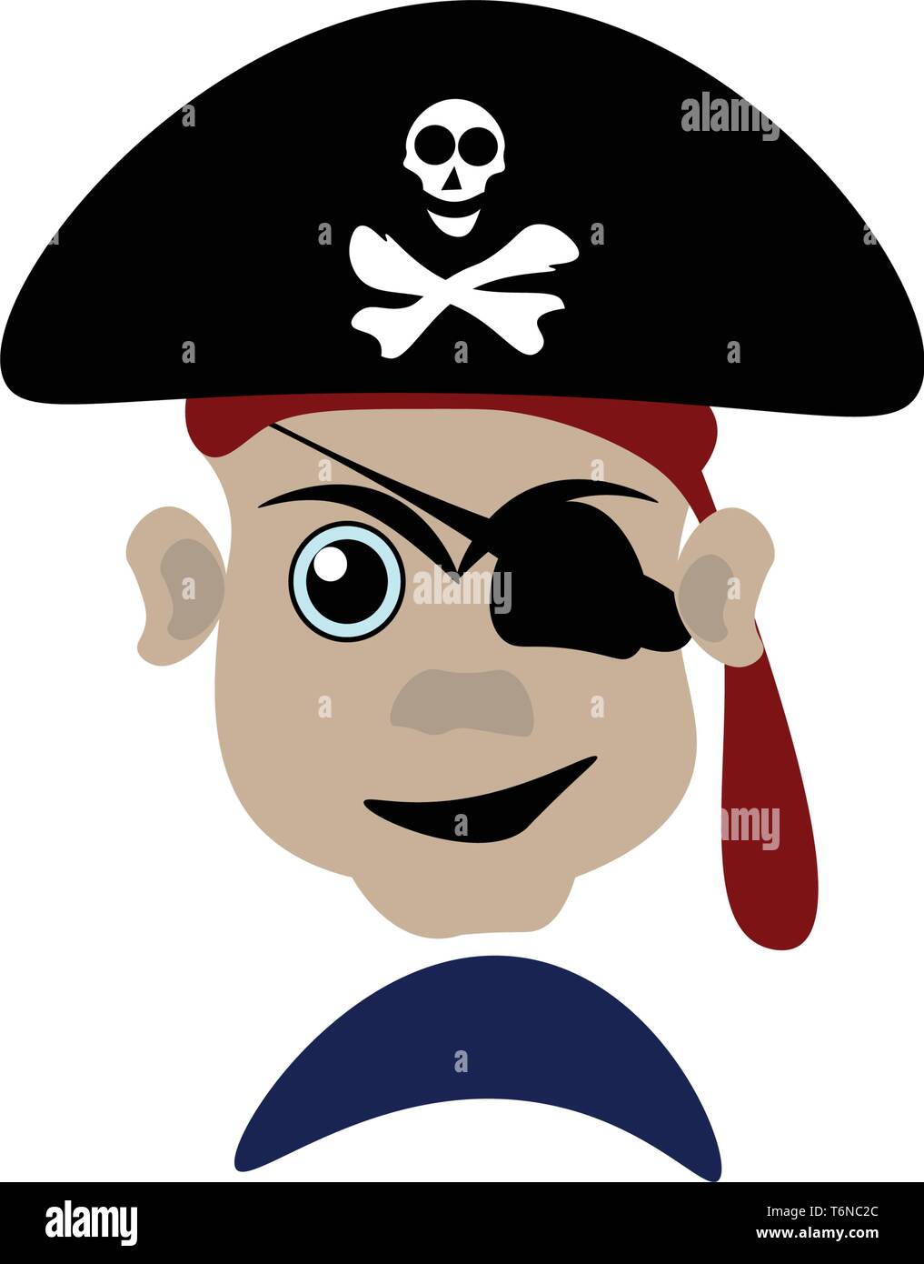 A dangerous pirate with his left eye closed vector color drawing or ...