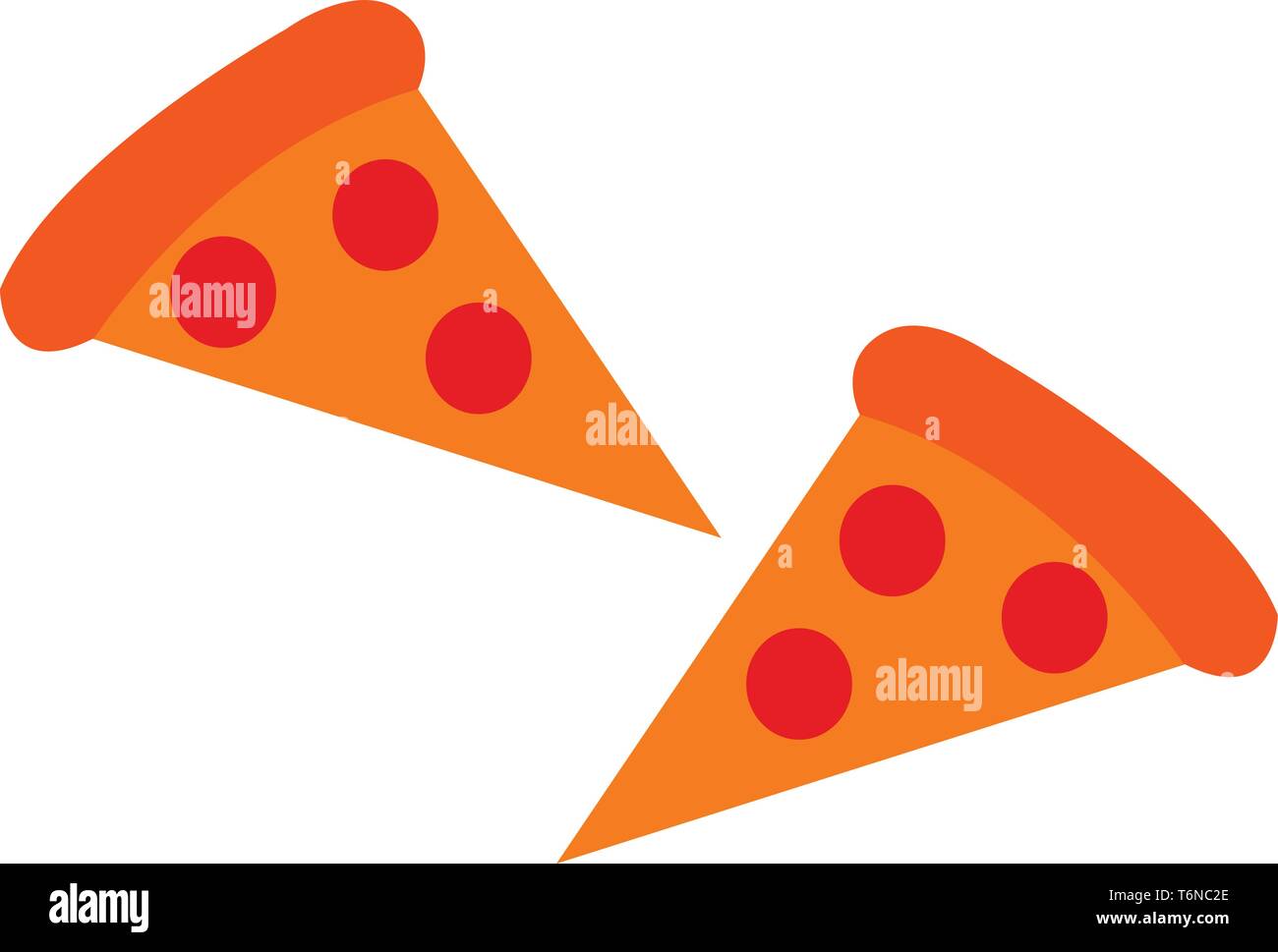 A piece of tasty orange pizza vector color drawing or illustration ...