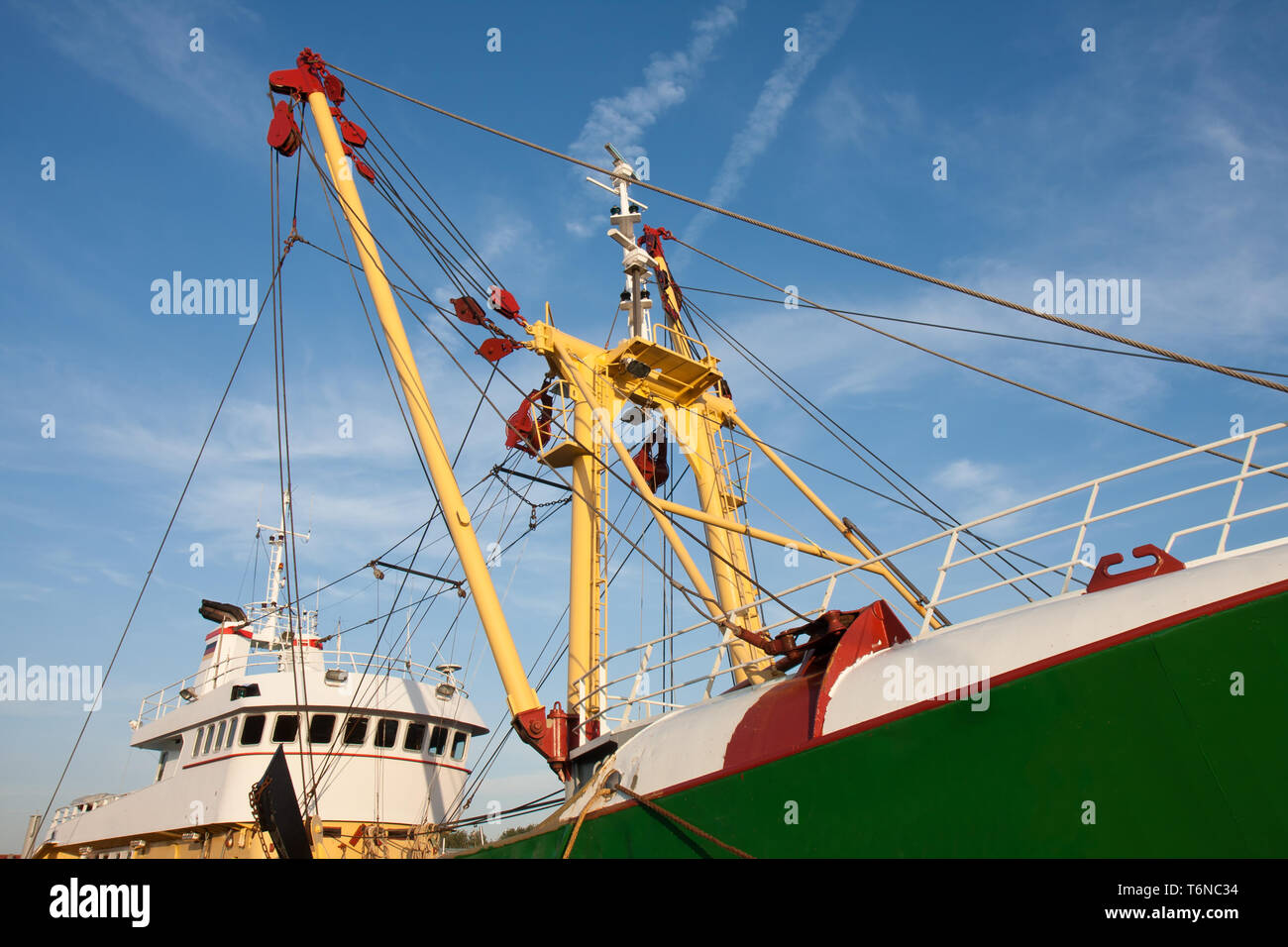 Profile of a big Dutch iron fishing cutter Stock Photo - Alamy