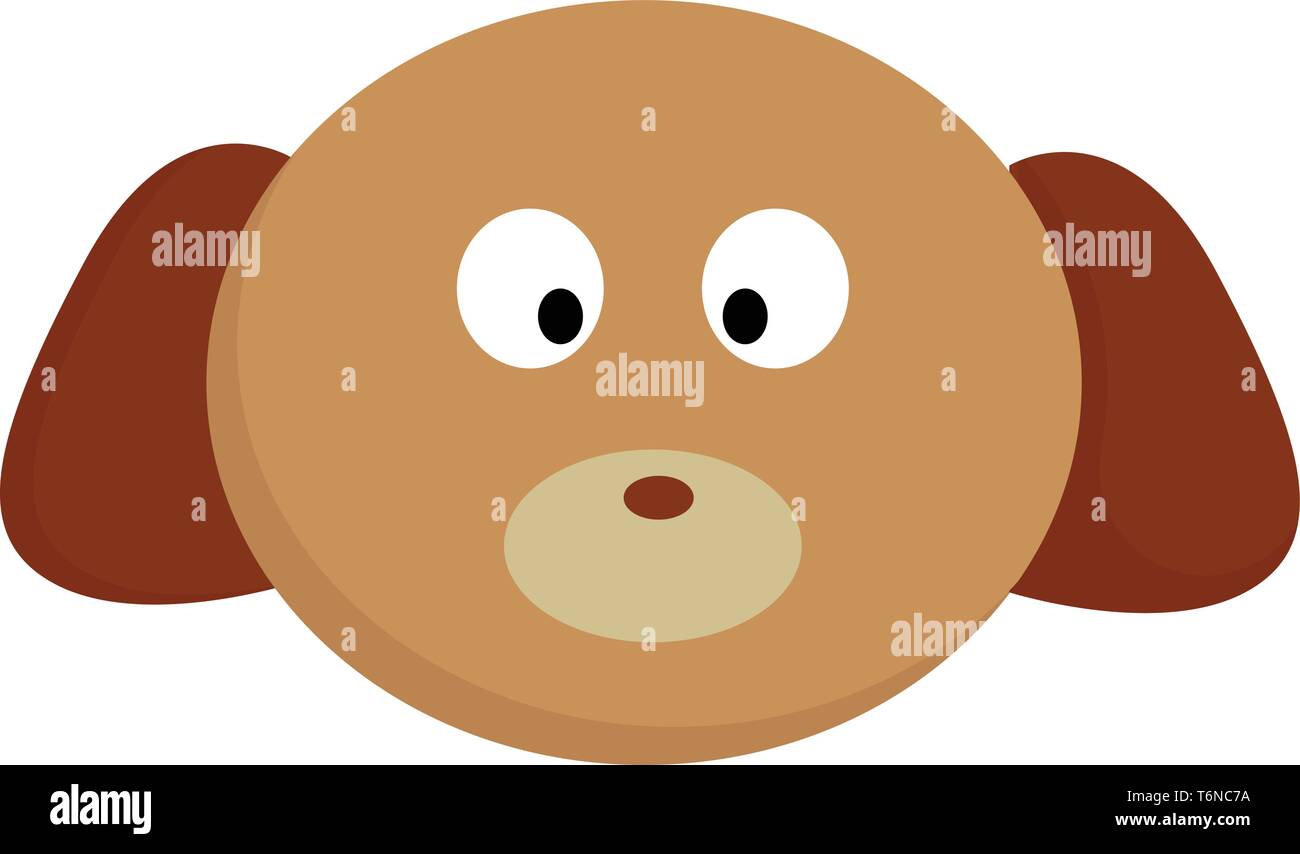 A cute little brown puppy with confused eyes vector color drawing or ...