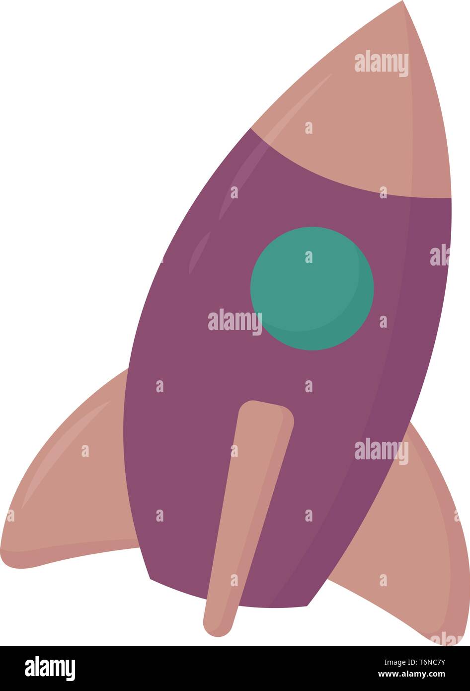 High flying purple pink rocket vector color drawing illustration hi-res ...