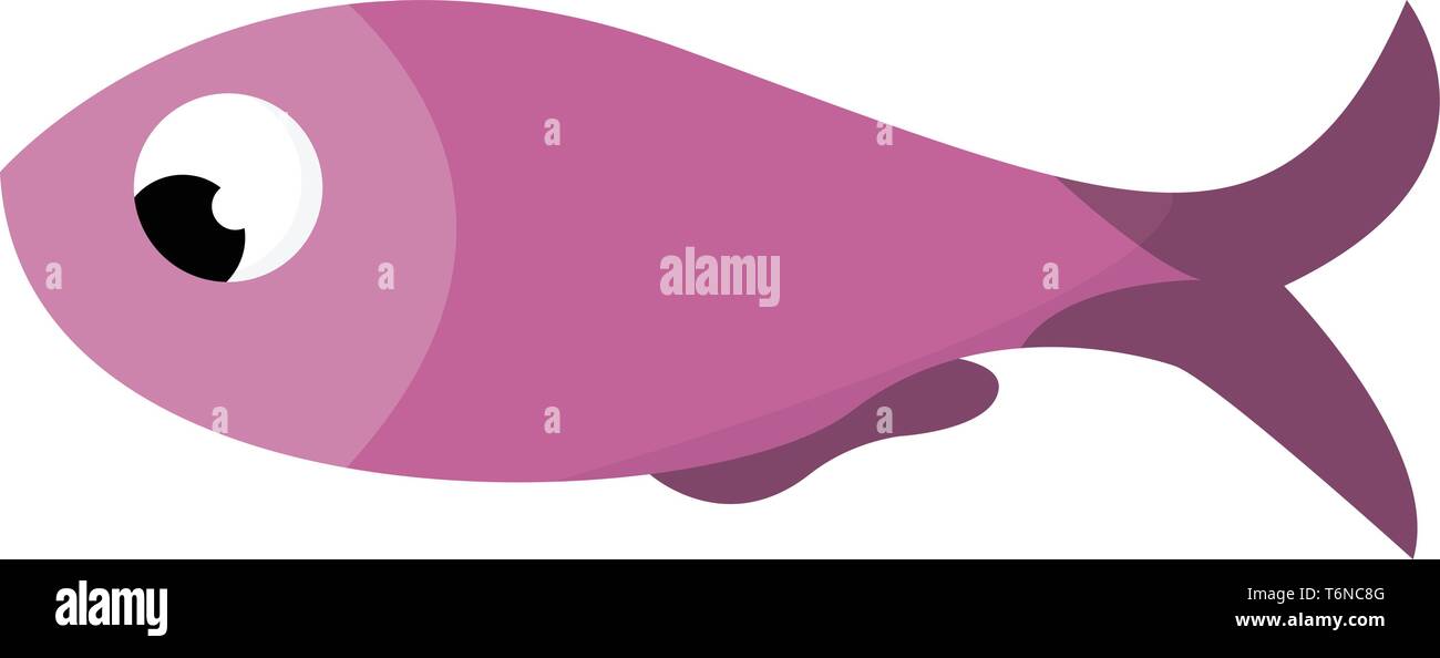 A little swimming purple fish vector color drawing or illustration ...