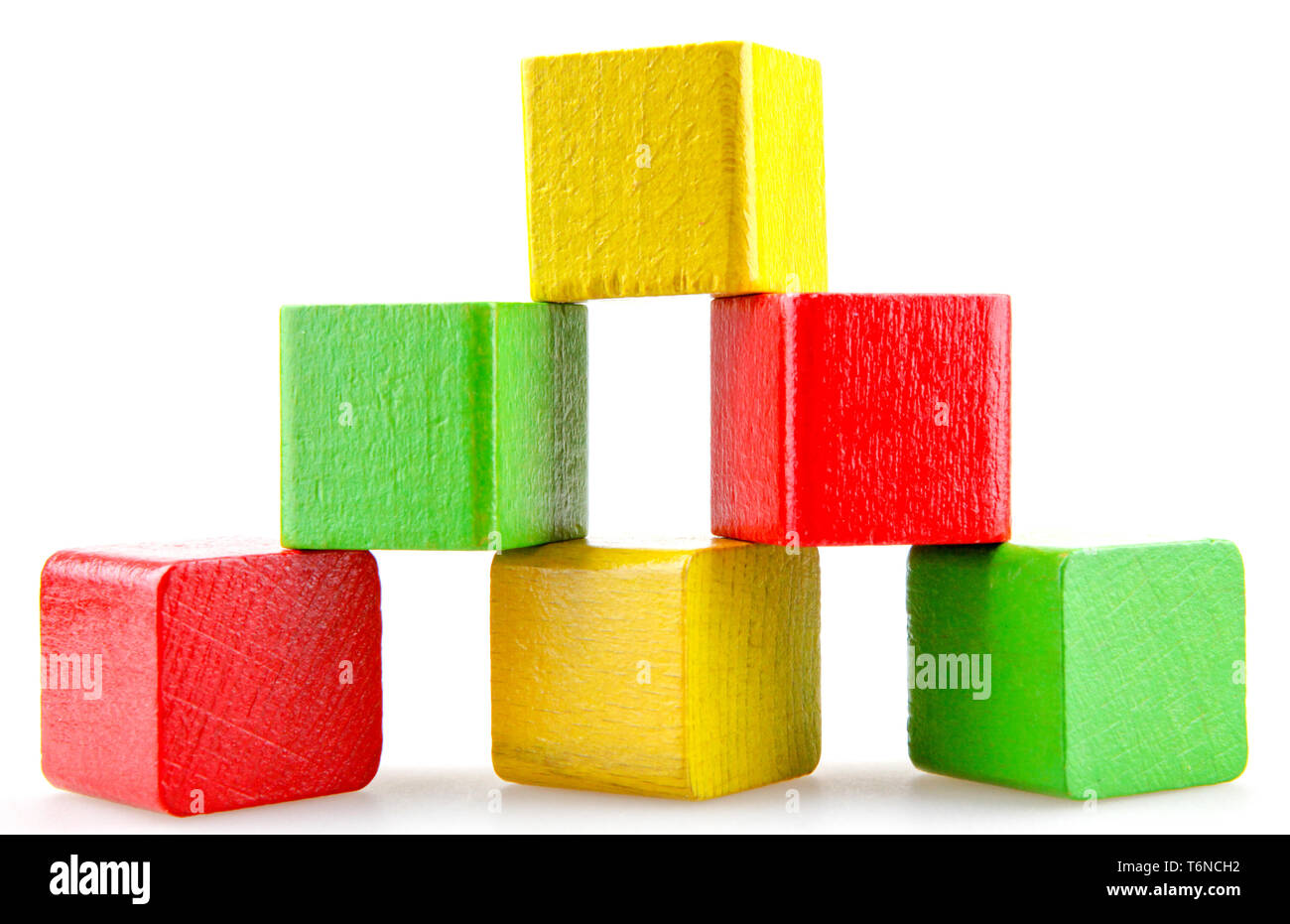 Wooden building blocks isolated on white background Stock Photo - Alamy