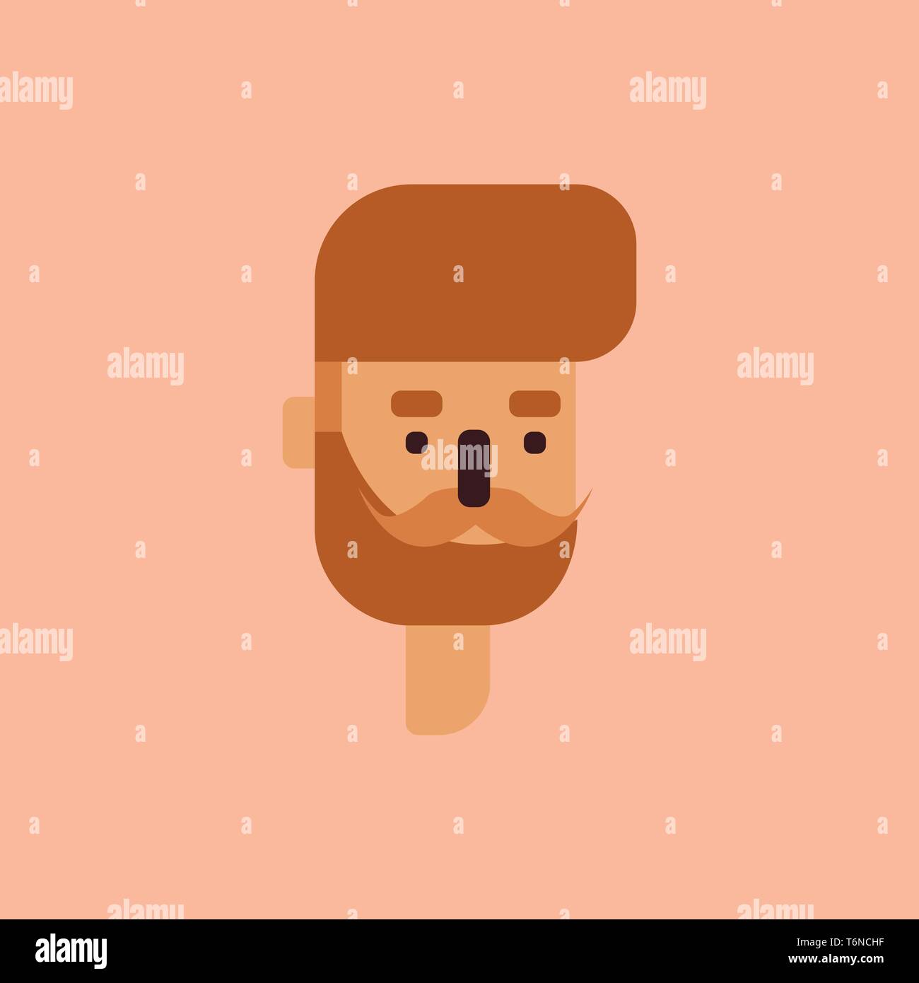 A happy redman with long mustache vector color drawing or illustration ...