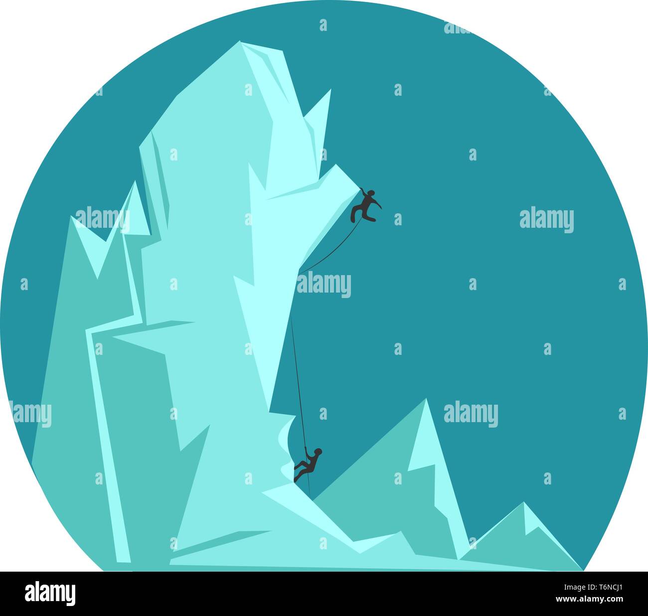 Two rock climbers Stock Vector Images - Alamy