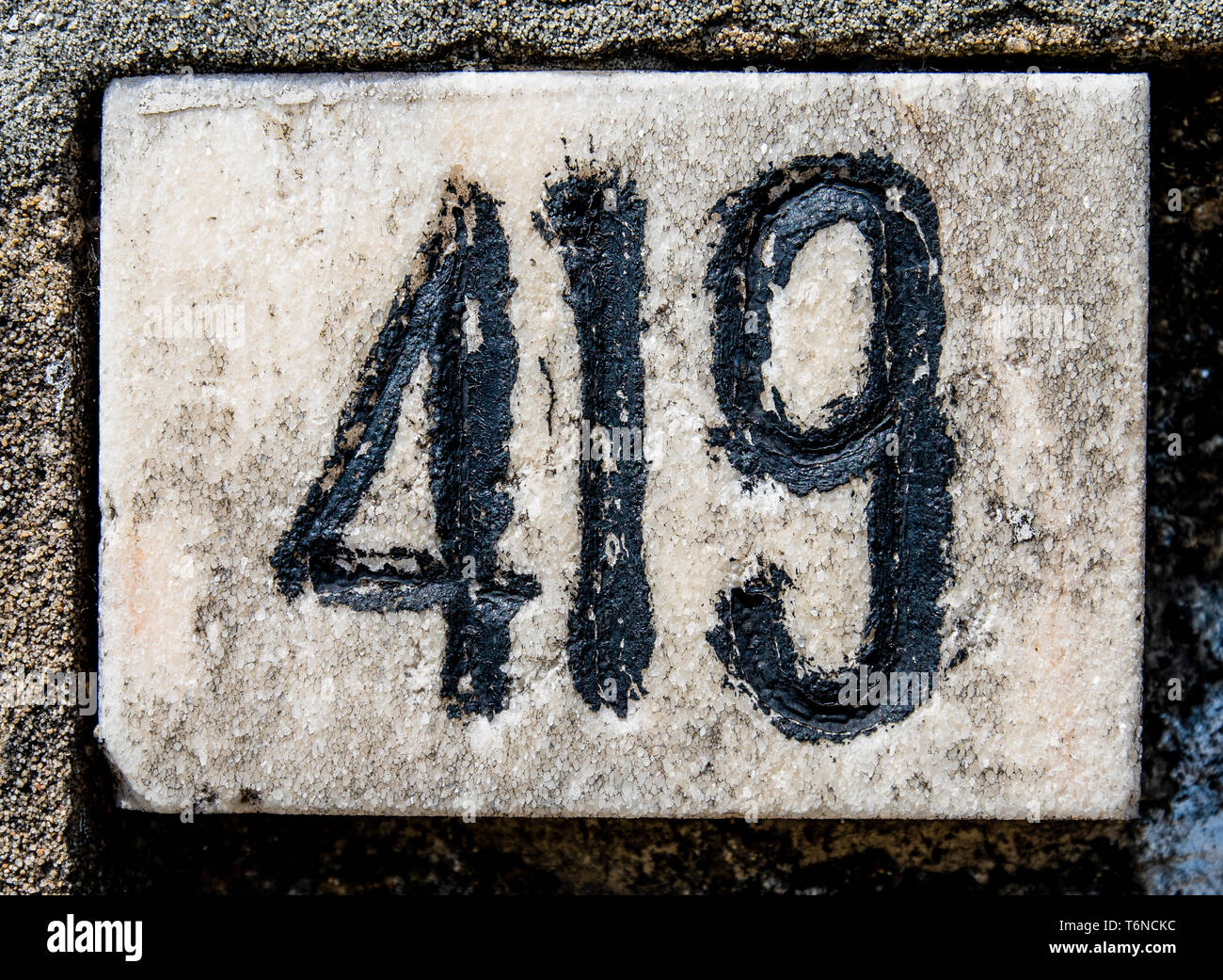 The Number 419 Stock Photo - Alamy